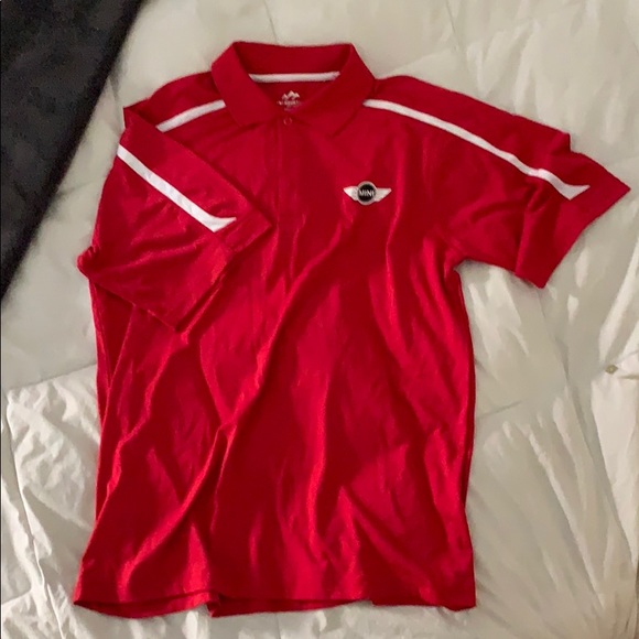 Mini Cooper | Shirts | Mini Car Brand Logo Red Performance Collar Shirt ...